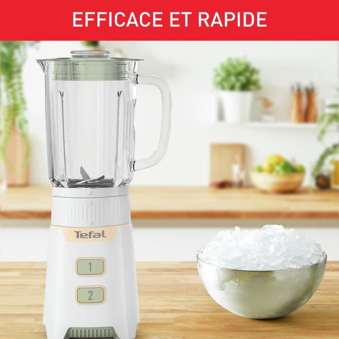 TEFAL Mini blender, Puissance 400 W, Bol verre 0.7 L, lames Powelix ...