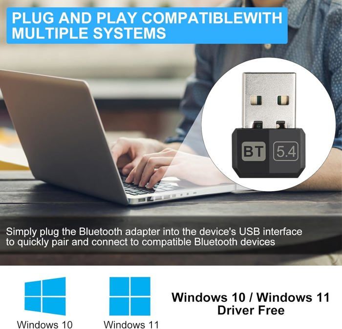 Adaptateur Bluetooth 5.4, Cle Bluetooth Pour Pc Carte Bluetooth Pc, Clé ...