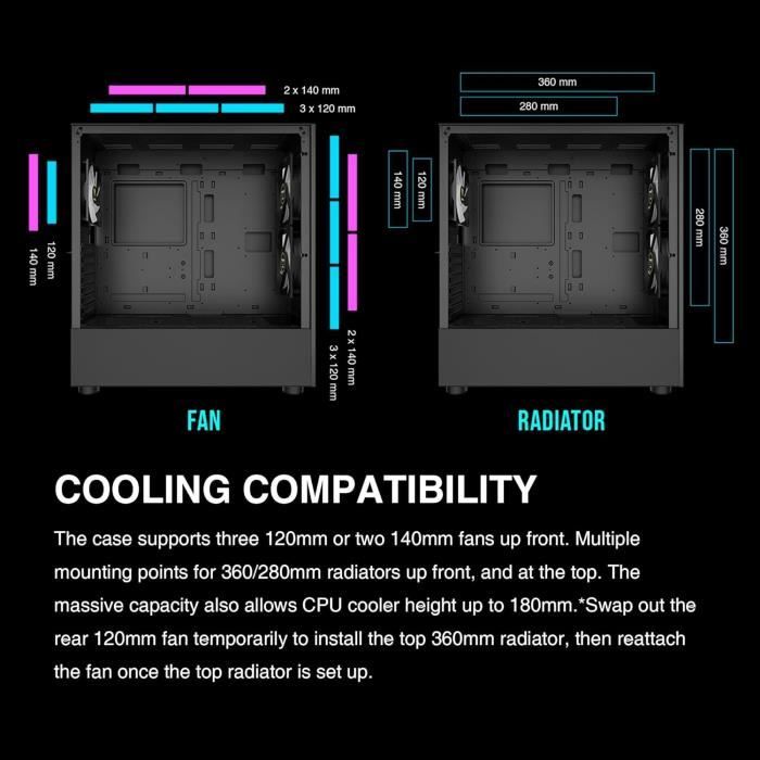 Pc Gamer Boitier, Boîtiers Gaming Eatx Moyen Tour Vide, Airflow Mesh ...