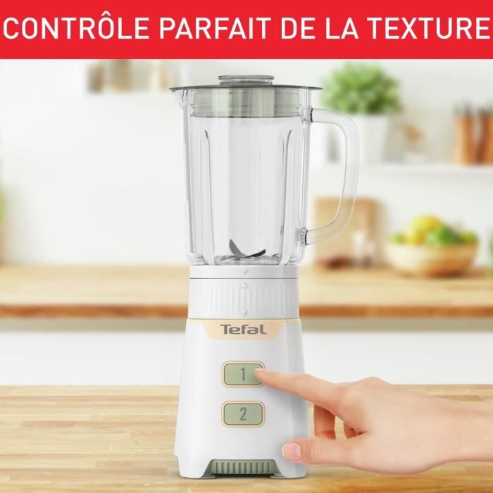 TEFAL Mini blender, Puissance 400 W, Bol verre 0.7 L, lames Powelix ...