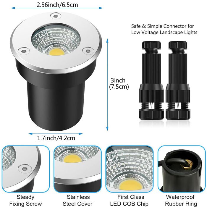 Spot Encastrable Exterieur -1 Pièce, 5W IP65,COB LED Blanc Froid, Led ...