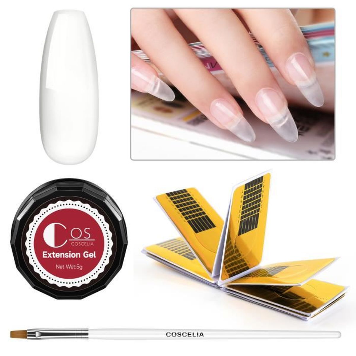 UV Gel Construction Ongle Kit COSCELIA Gel Transparent Ongles Extension ...