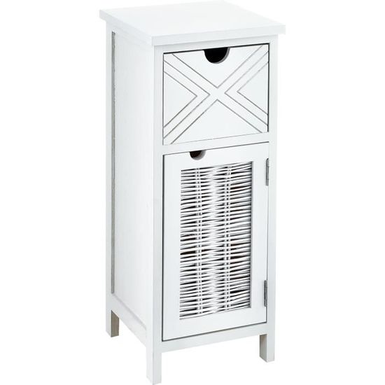 1,Paulownia,Tiroir et Porte,25x25x60 cm.[Y164] - Cdiscount Maison