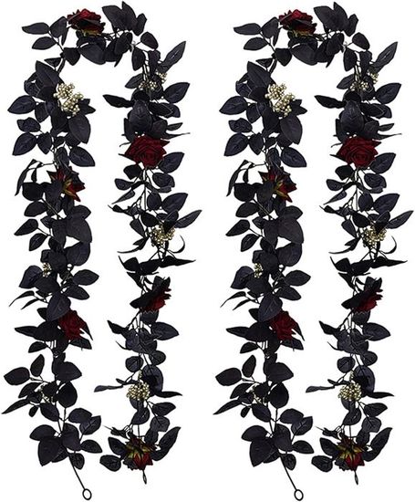 Lot De 2 Guirlandes De Roses Rouges Artificielles De 180 Cm Avec ...