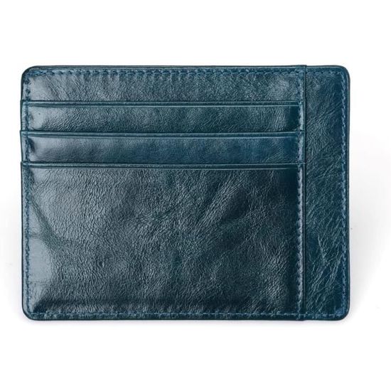 Porte Carte De Credit et Pièce Identité Minimaliste en Cuir de Vachette ...