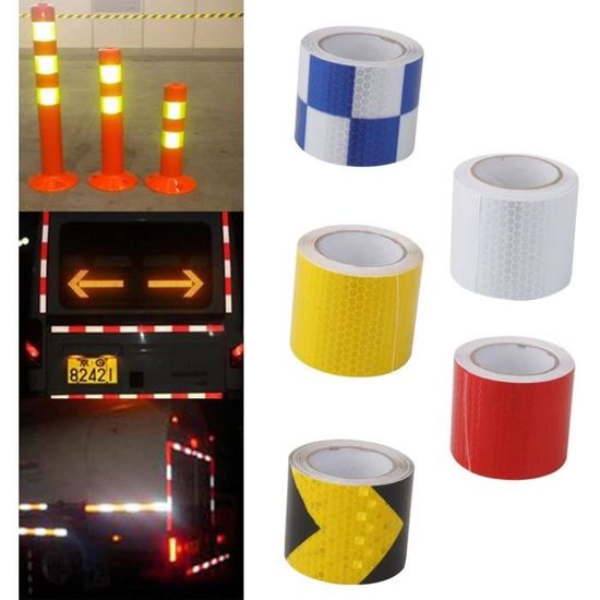 2 pcs Haute Intensité Autocollant Ruban Réfléchissant Vinyle Auto ...