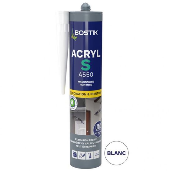 Mastic Acrylique - BOSTIK - ACRYL S - Gris - 310 ml - Intérieur ...