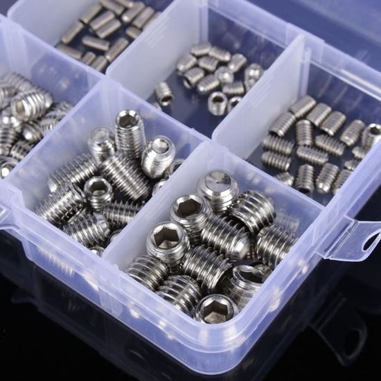 Vis - EJ.LIFE - Jeu de vis sans tête - 200 pièces - Inox - Multi ...