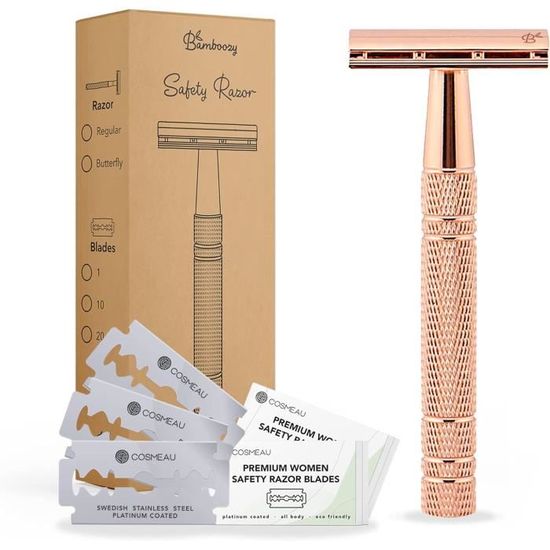 Rasoir De Sureté Avec 20 Lames Premium Pour Femmes - Rasoir Manuel ...
