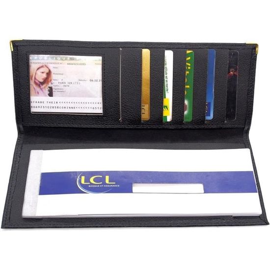 Porte Chéquier Longue - Porte Cartes Crédits Photo - Cuir - Format ...