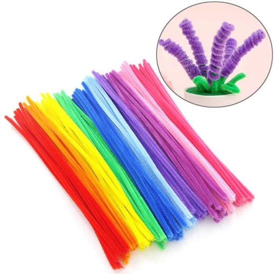 Fils Chenille Td Lot De 100 6mm Peluche Métallique Multi