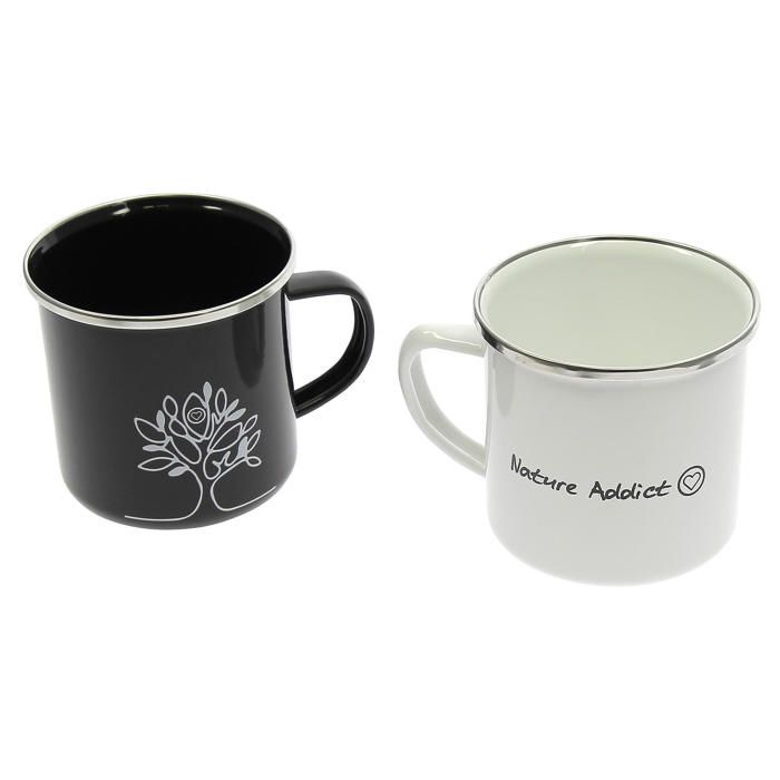 Set de 2 mugs en acier émaillé - Cdiscount Sport