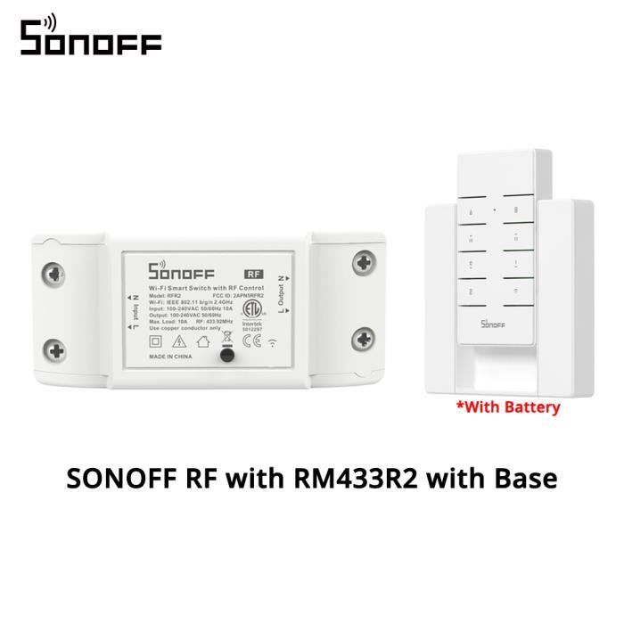 RF avec socle RM433R2-Sonoff RF WiFi interrupteur Intelligent 433Mhz ...