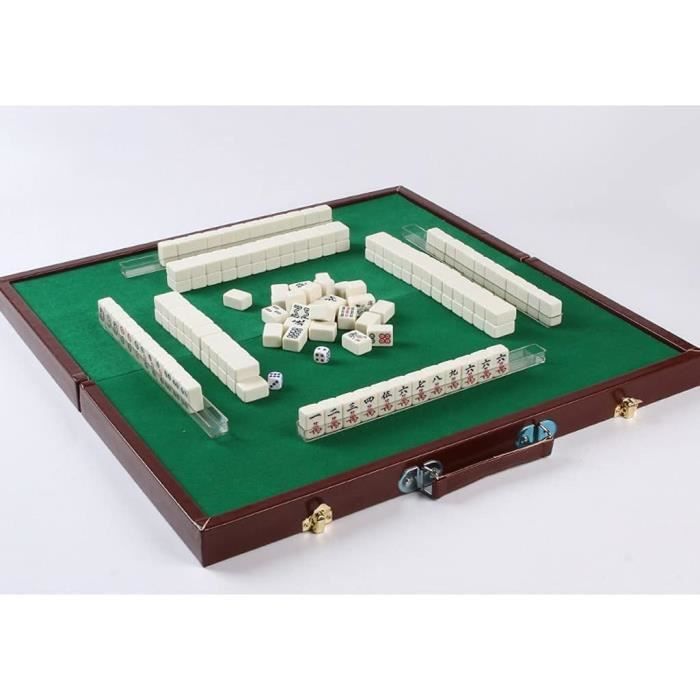 Mini Mahjong Portable Boîtes En Bois Pliantes Majiang Set Jeu De Table ...