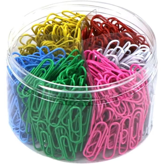 Lot De 600 Trombones Colorés En Métal Enduit Avec Boîte Pour Bureau ...