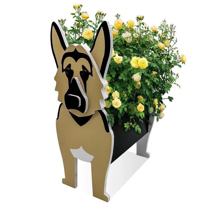 Pot de fleur de jardin en PVC, Jardinière de chien, Schnauzer, Bulldog ...