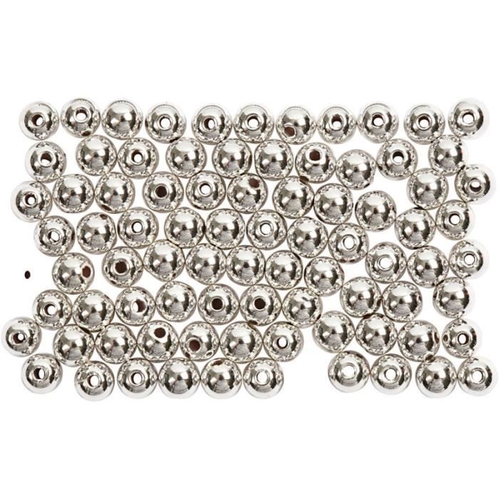 Perles de décoration - Argenté - 4 mm - 150 pcs - Plastique - Mixte ...