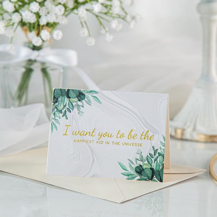 Faire-part - Carte feuilles vertes - 30 pièces - Design élégant - Pour ...