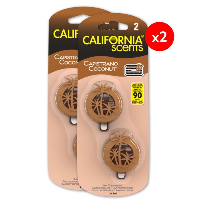 Pack de 2 - California Scent - Mini Diffuseur- Senteur Coconut X2 ...