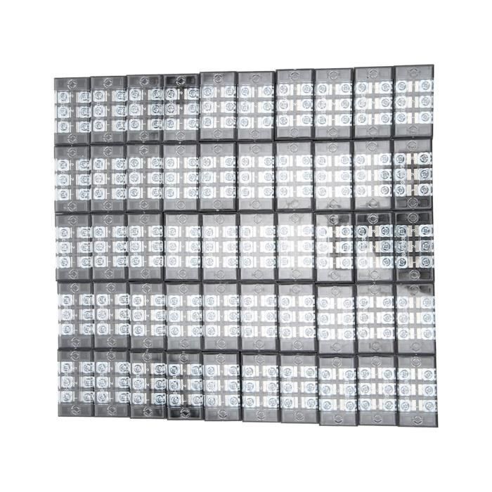 Borne À Vis 50 Pièces Tb-2503L Bornier À Vis Bloc 25A 600V 3 Positions Double Rangée 0.5~2.5Mm ...