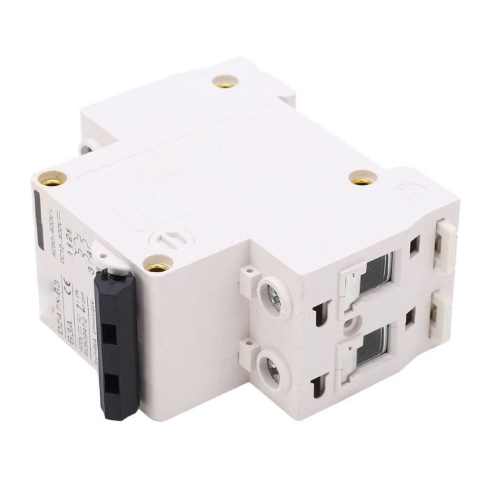 EJ.life Disjoncteur 2P Disjoncteur Miniature AC DC 63A 2P DIN Rail de guidage disjoncteur ...