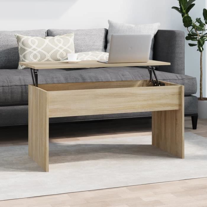 Lisa Table basse Chêne sonoma 102x50,5x52,5 cm Bois d'ingénierie 84399 ...