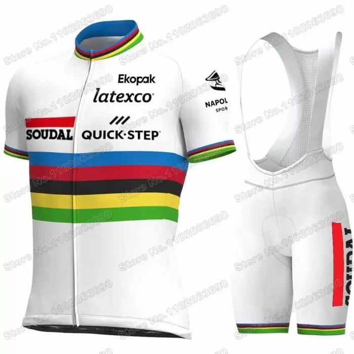 Maillot de cyclisme Soudal Quick Step 2024 Champion du monde pour homme ...
