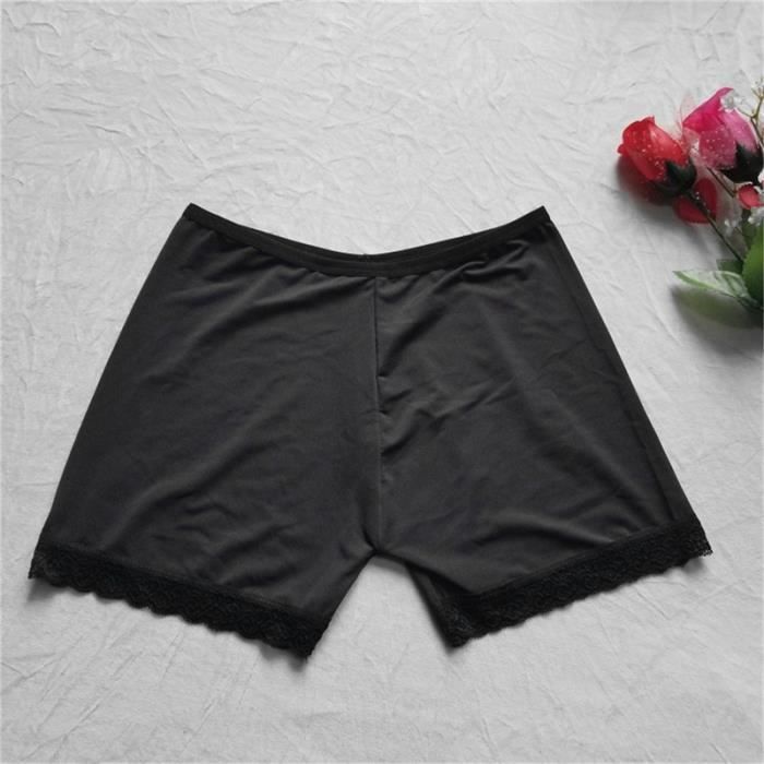 Sous-vêtement,Short de sécurité d'été en soie glacée pour Femme,culotte ...