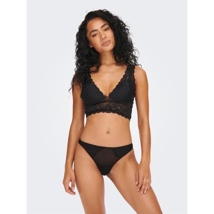 ONLY Women Lace Panties | 2-Pack G-String Waist Underwear | Brazilian Tanga Panty ONLSOFIA Noir ...