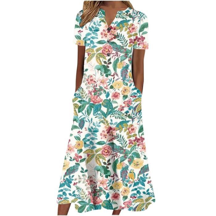 Robe,Longue Robe Vintage à imprimé Floral pour femmes,élégante, rétro ...