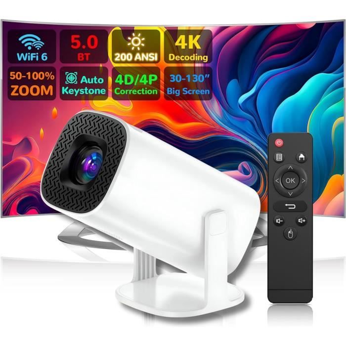 Mini Projecteur Portable 4K Édition 2024-280 Ansi Projecteur Portable ...
