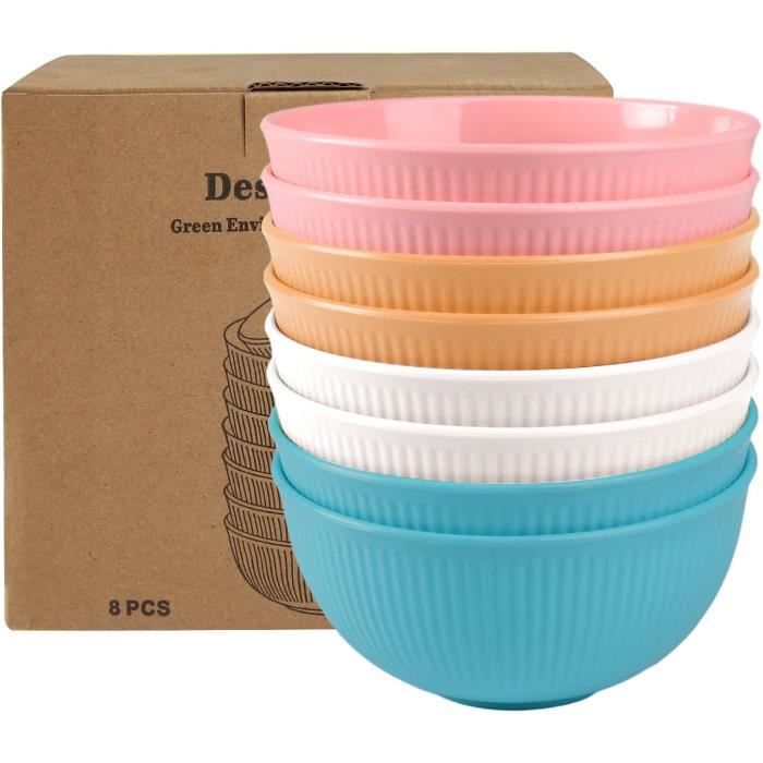 Bol plastique, Bol à céréales, 8 Grand bols, bol enfant, de 24 oz en PP ...