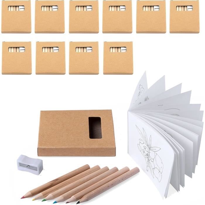 Partituki 50 Boîtes de 6 Mini Crayons de Couleur, 1 Mini livre de ...