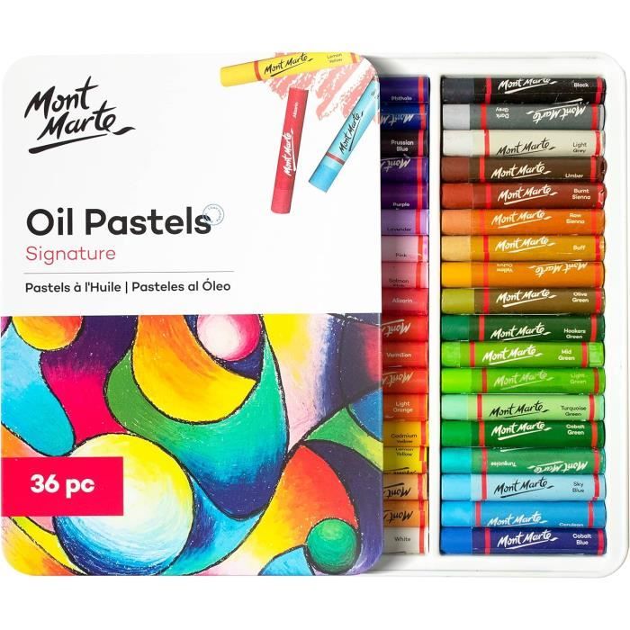 MONT MARTE Pastels à l'huile – 36 Pièces – Pastel Sec Doux pour l'Art ...