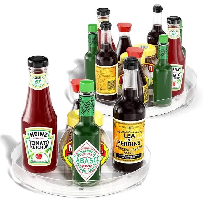 Gvolatee 2 Pcs Plateau Tournant, pour épices Condiment Rangement de ...
