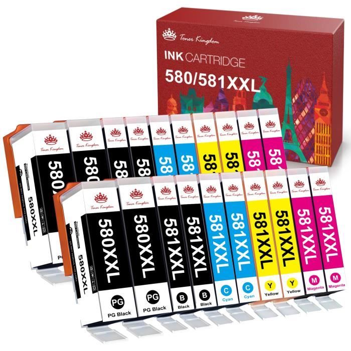 TONER KINGDOM 20 Cartouches encre Canon PGI-580 CLI-581 XXL Compatible ...