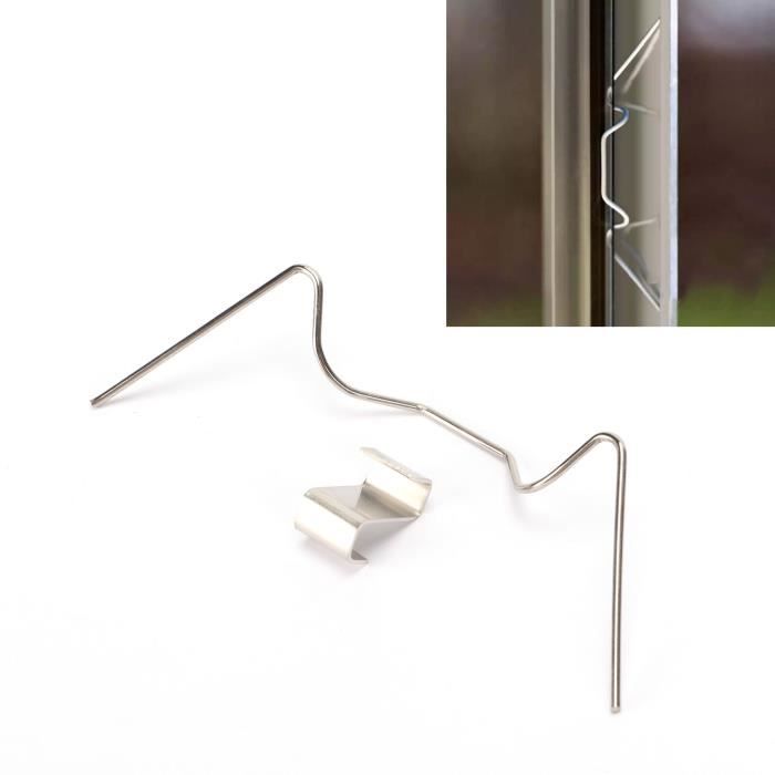 RHO-clips de vitrage en acier inoxydable 100Pcs Clips de Vitrage de ...