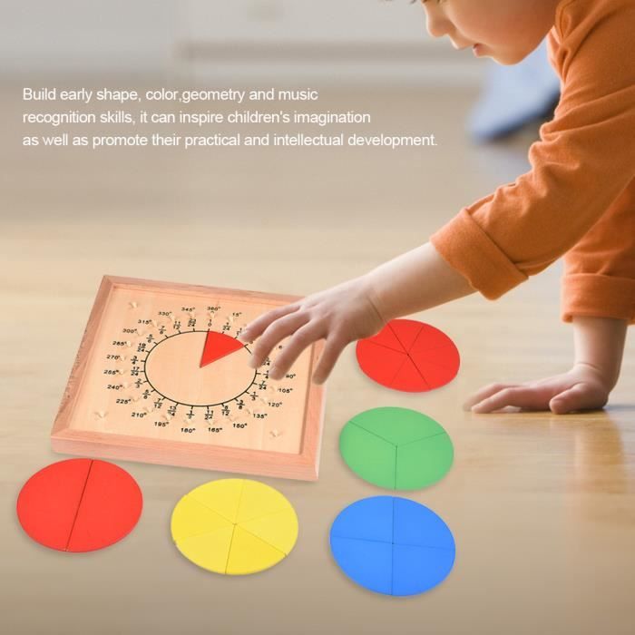Créatif En Bois Circulaire Mathématiques Fraction Jeu Enfants Enfants ...