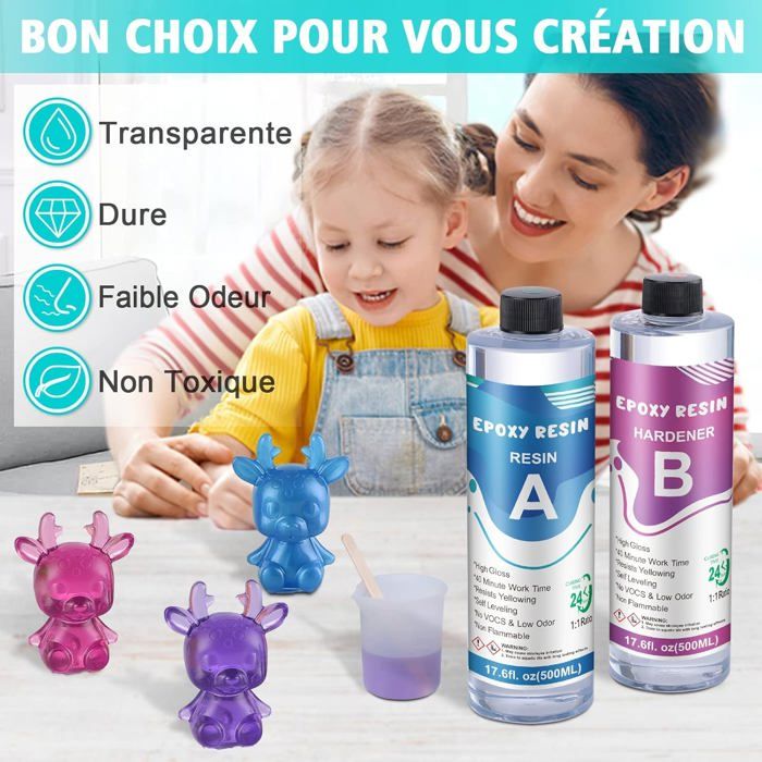 Résine Epoxy Transparente 2 parties 1000 ml, 1: 1 Ratio Revêtement ...