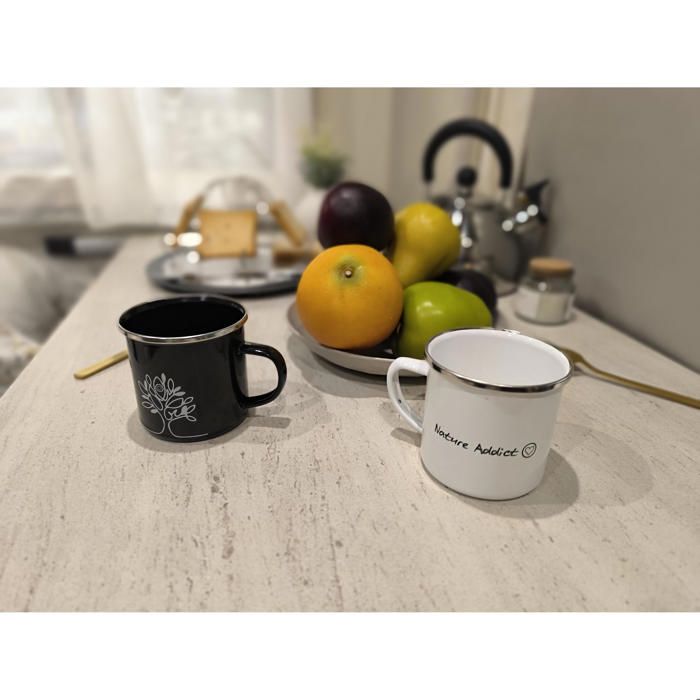 Set de 2 mugs en acier émaillé - Cdiscount Sport
