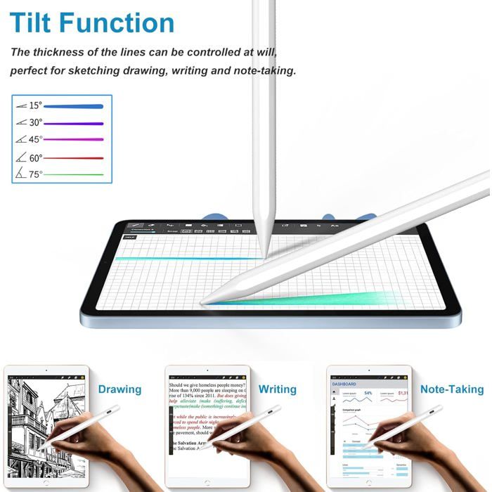 Stylet pour iPad - EDILIX - Détection d'inclinaison - Rejet de paume ...