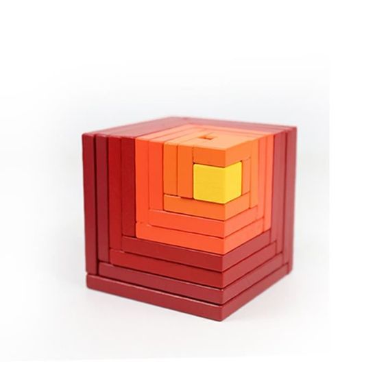 Cube rouge-Décennie s de construction en bois pour enfants, 12 pièces ...