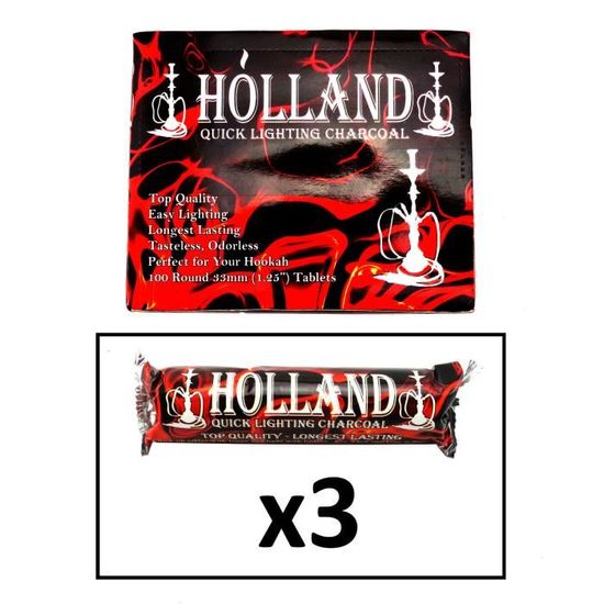 Charbon shisha chicha narguilé - x3 Rouleaux de 10 pastilles 33 mm ...