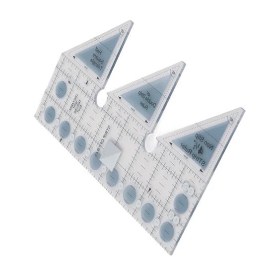 EJ.life Règle Grilles 45/60/90 Degrés Double Bande Transparent pour ...