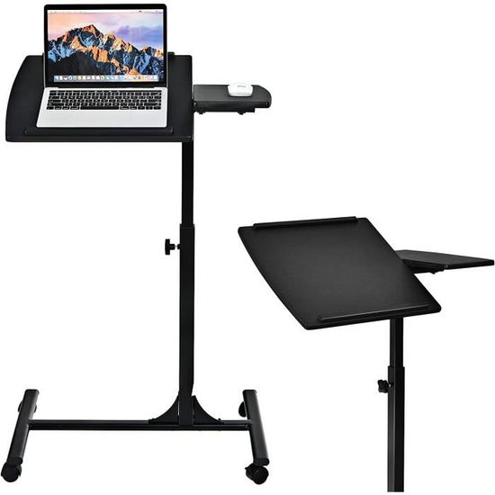 RELAX4LIFE Table de Lit pour Ordinateur Hauteur Réglable 64x45x64-95CM ...