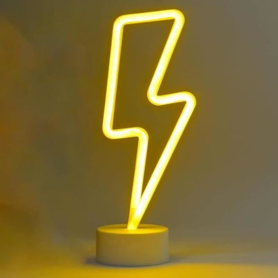Lampe Led Néon, Éclair Enseigne Lumineuse Au Néon Veilleuse Nuit Signes Usb-Néon À Piles ...