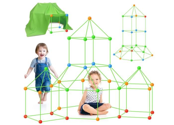 156 Pcs Kids Fort Building Kits, Jouet Fort créatif pour garçon et ...