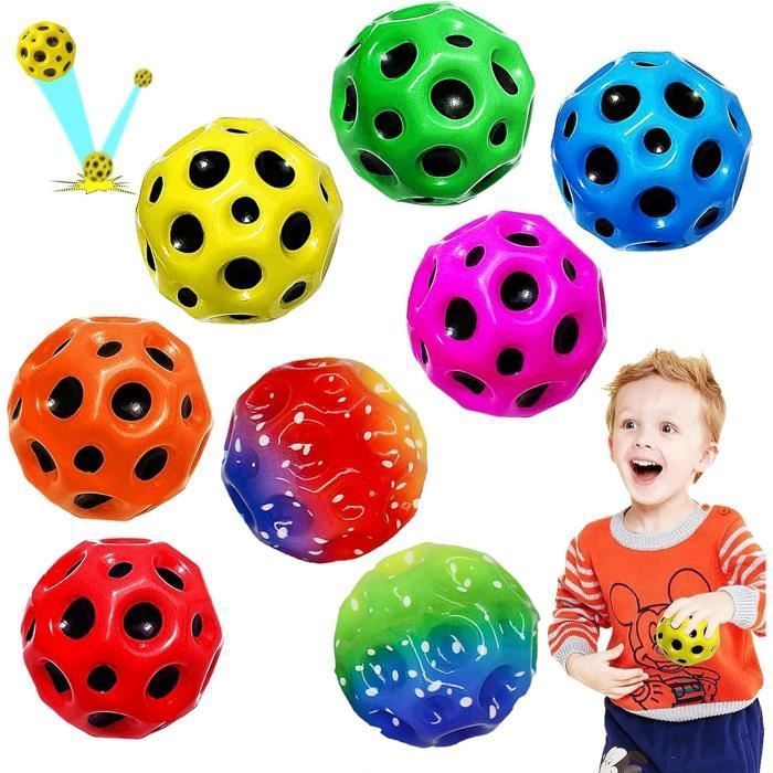 Jeu de balle rebondissante - Jump Balle - Lot de 8 - 7 cm Moon Ball ...