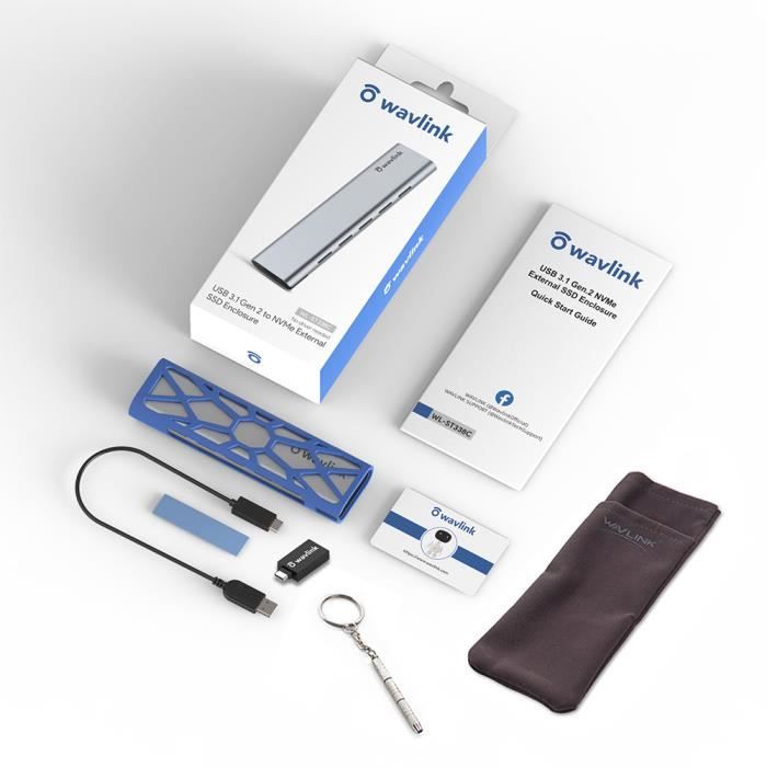 Case SSD M.2 NVME - Boîtier M.2 Vers Usb 3.1 Gen 2 Nvme Ssd, Adaptateur Pour Nvme Pcie Uasp Clé ...