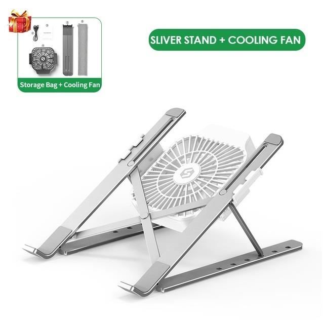 Aluminium 2-Support pliable pour ordinateur portable, refroidisseur d ...